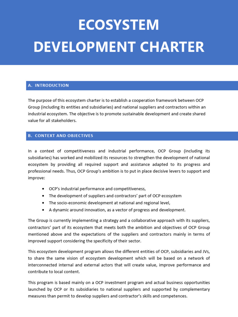 Ecosystem Development Charter_final Version | PDF | Sustainability ...
