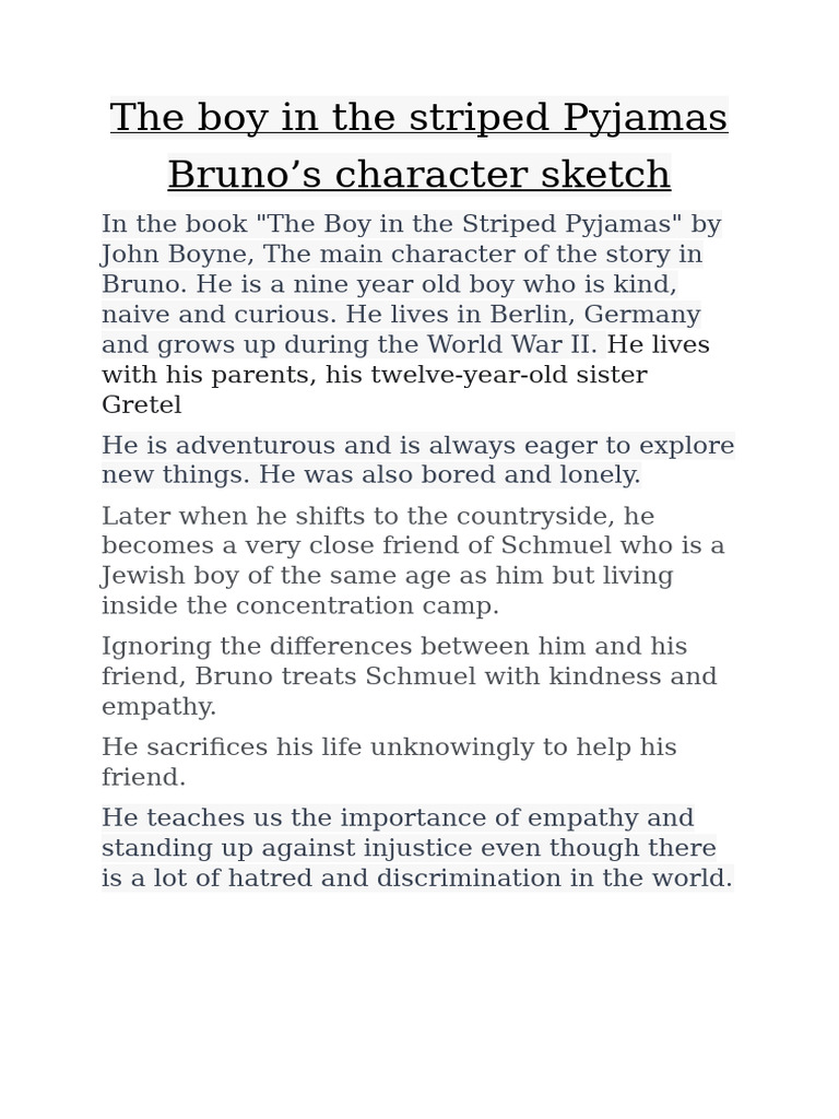 Bruno Character Sketch | PDF