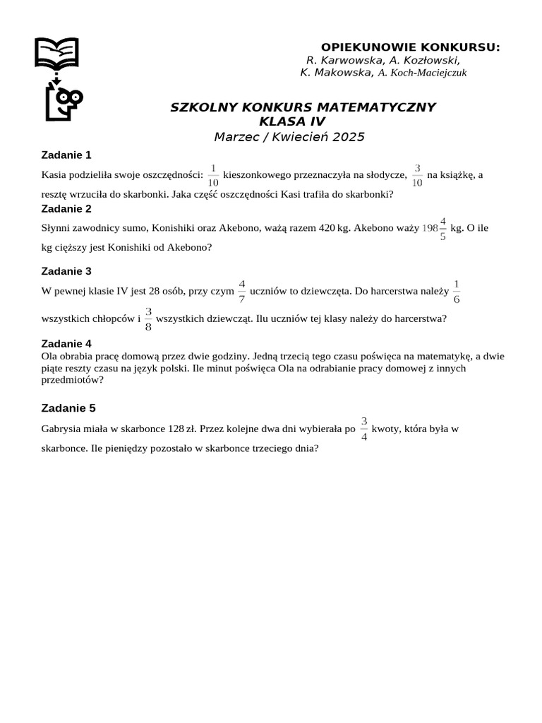 Kl. 4 Marzec Kwiecien 2025 | PDF