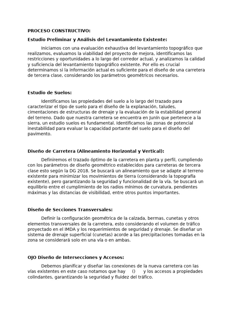 Proceso Constructivo | PDF | La carretera