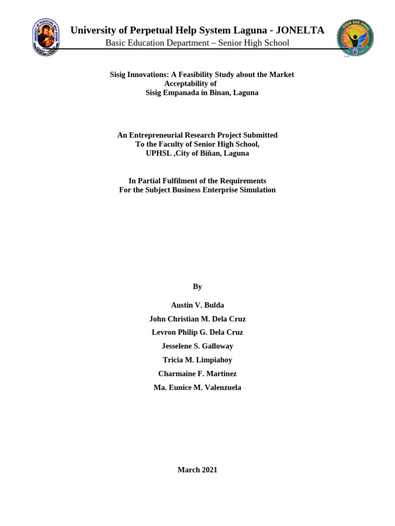 Bulda-Et-Al. - Feasibility Study Chapter 1 | PDF | Methodology | Cuisine