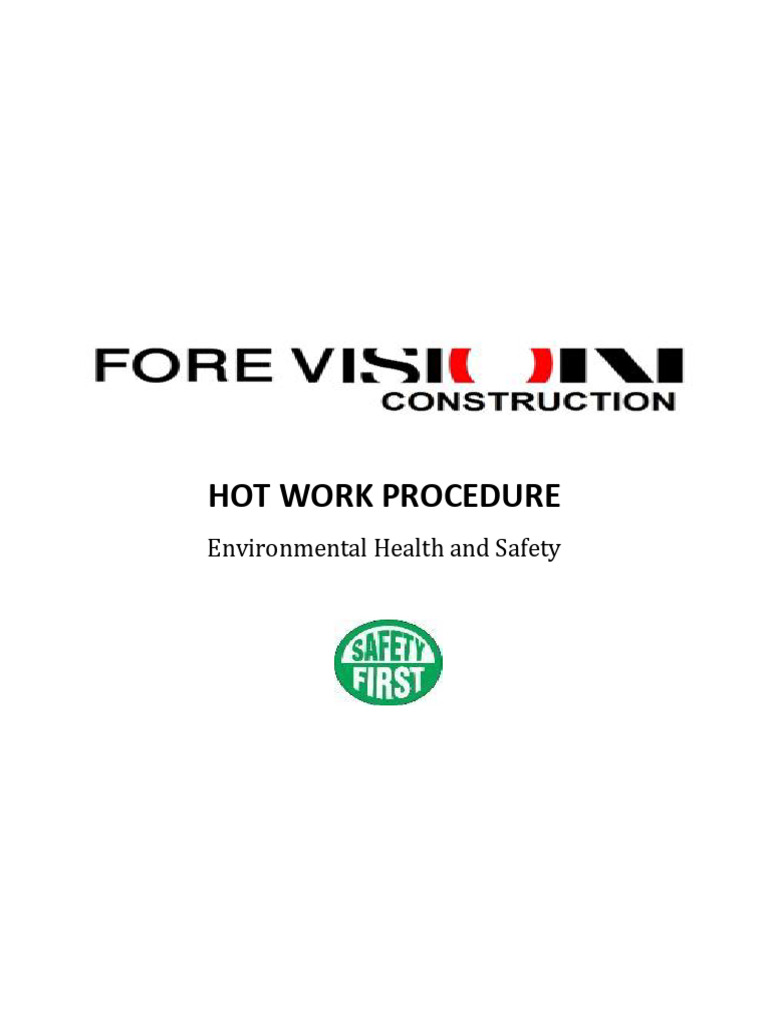 Hot Work Procedure Forevision | PDF | Fires | Welding