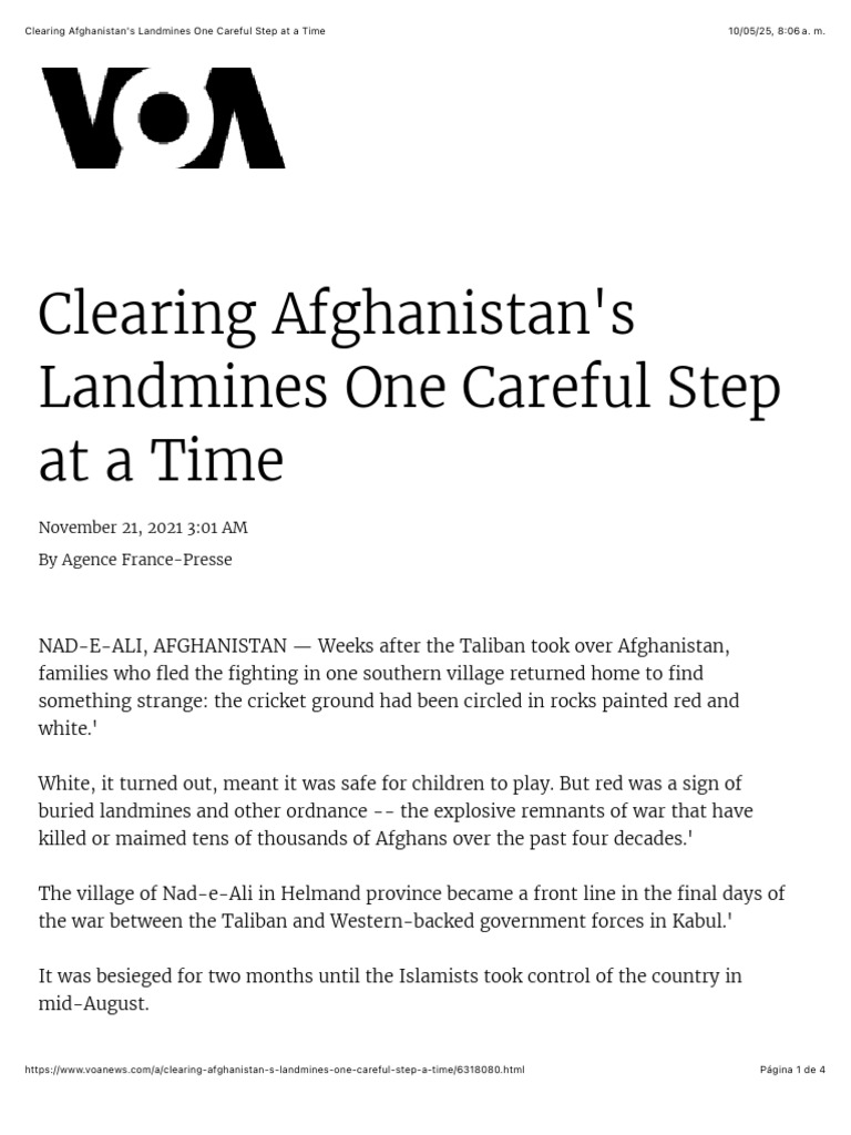 Clearing Afghanistan's Landmines One Careful Step at A Time | PDF ...