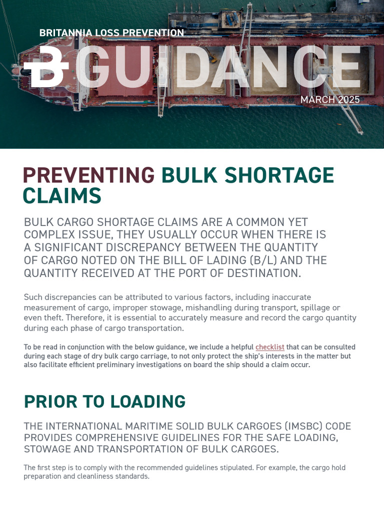 Preventing Bulk Cargo Shortage Claims | PDF | Surveying | Cargo