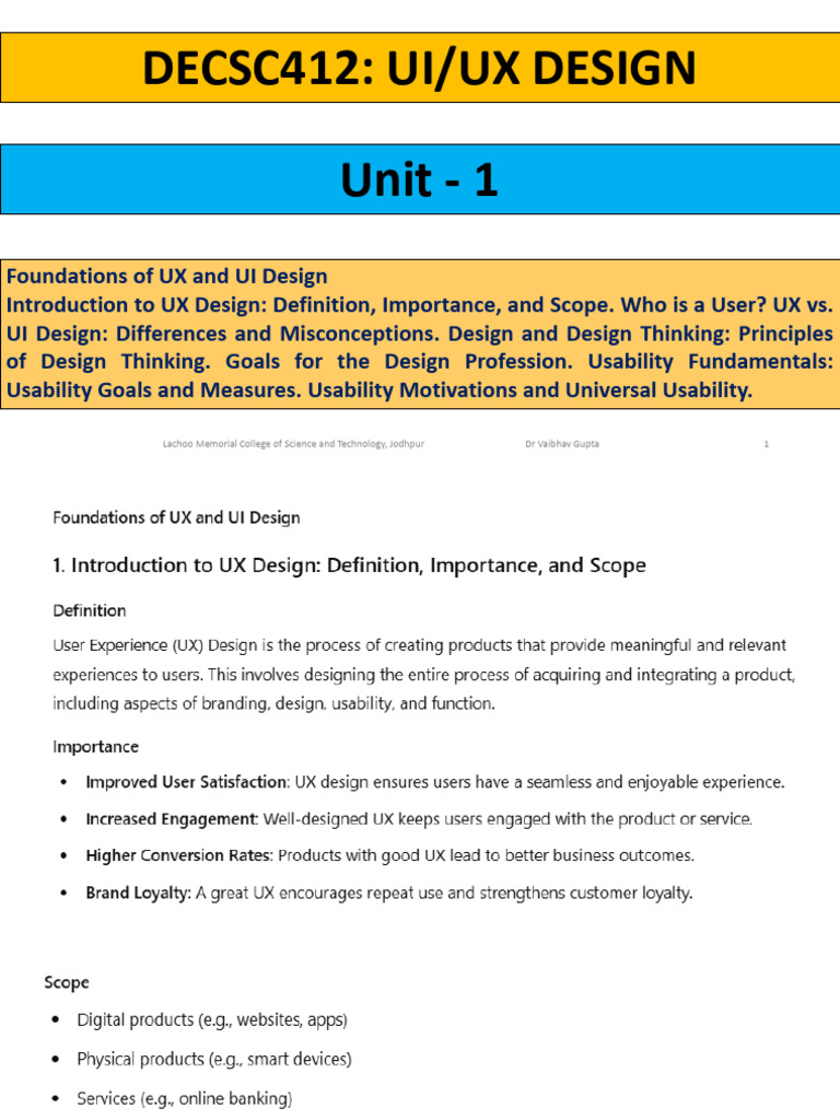 Unit 1 Decsc412 Ui-Ux Design | PDF