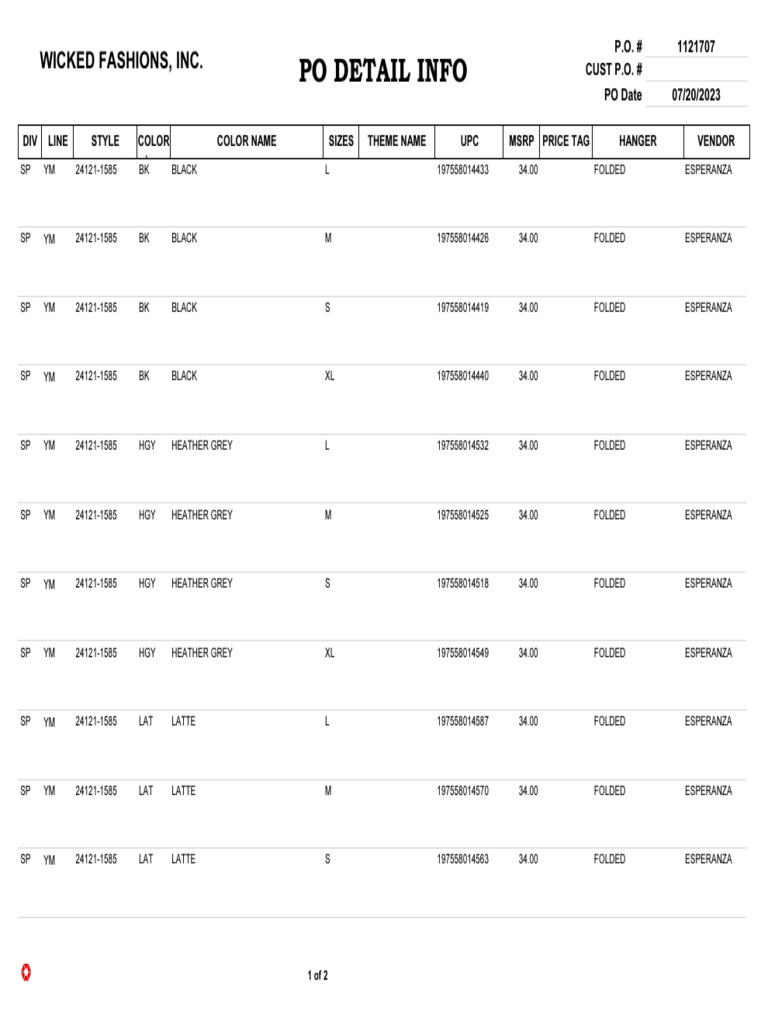 ESPERANZA - REG - 1121707 - Detail 0721 | PDF