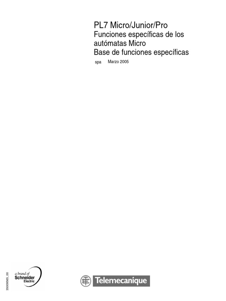 PL7 Micro/Junior/Pro: Funciones Específicas de Los Autómatas Micro Base ...