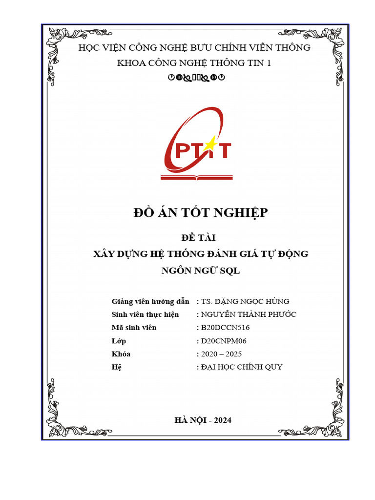 Do An Tot Nghiep Nguyen Thanh Phuoc B20DCCN516 | PDF