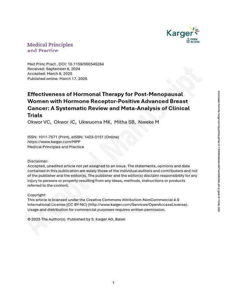 Okwor-2025-Effectiveness of Hormonal Therapy F | PDF | Estrogen ...