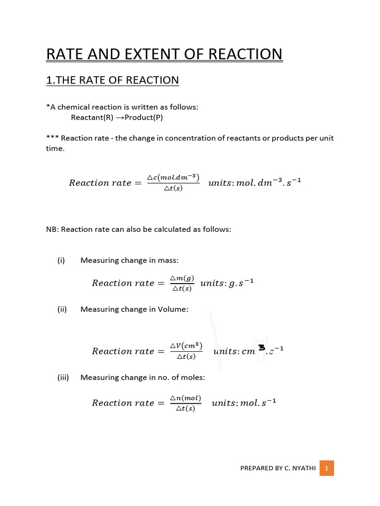 Rate and Extent of Reaction-2 | PDF | Reaction Rate | Chemical Reactions