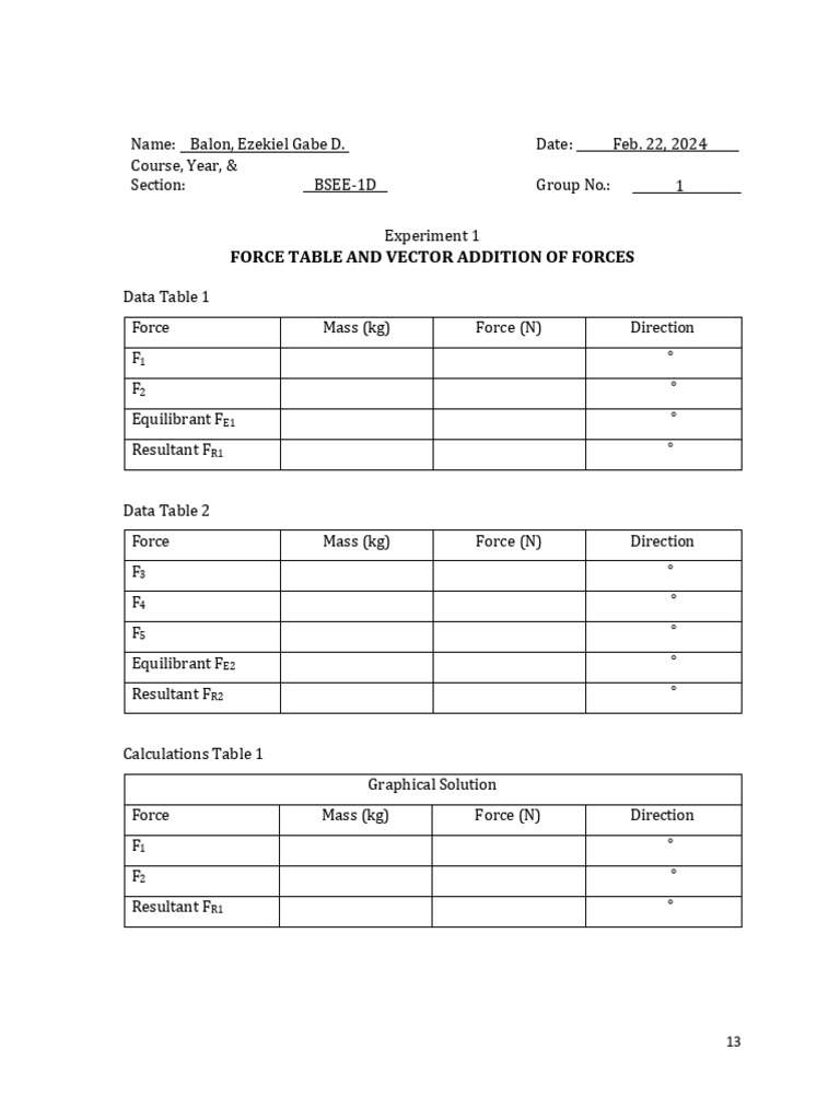 Balon Lab - Report Group 1 | PDF | Force | Euclidean Vector