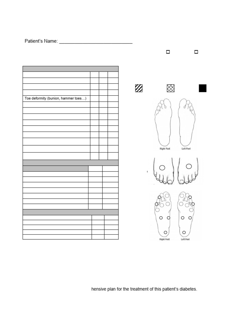 Main Annual Diabetes Foot Exam Form | PDF