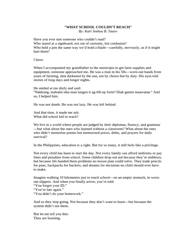 Tauro Oratorical Speech | PDF