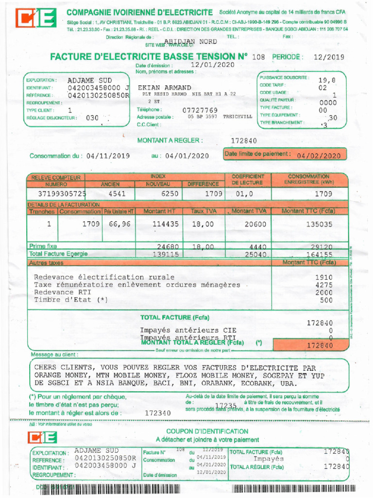 Facture Cie Armand | PDF
