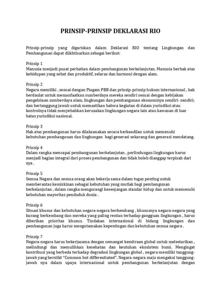3e. LAMPIRAN POWER POINT 3 - DEKLARASI RIO - PRINSIP-PRINSIP | PDF