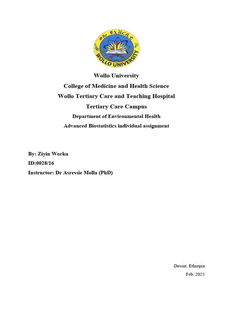 Biostatistics Individual Assignment by Ziyin | PDF | Regression Analysis | Logistic Regression