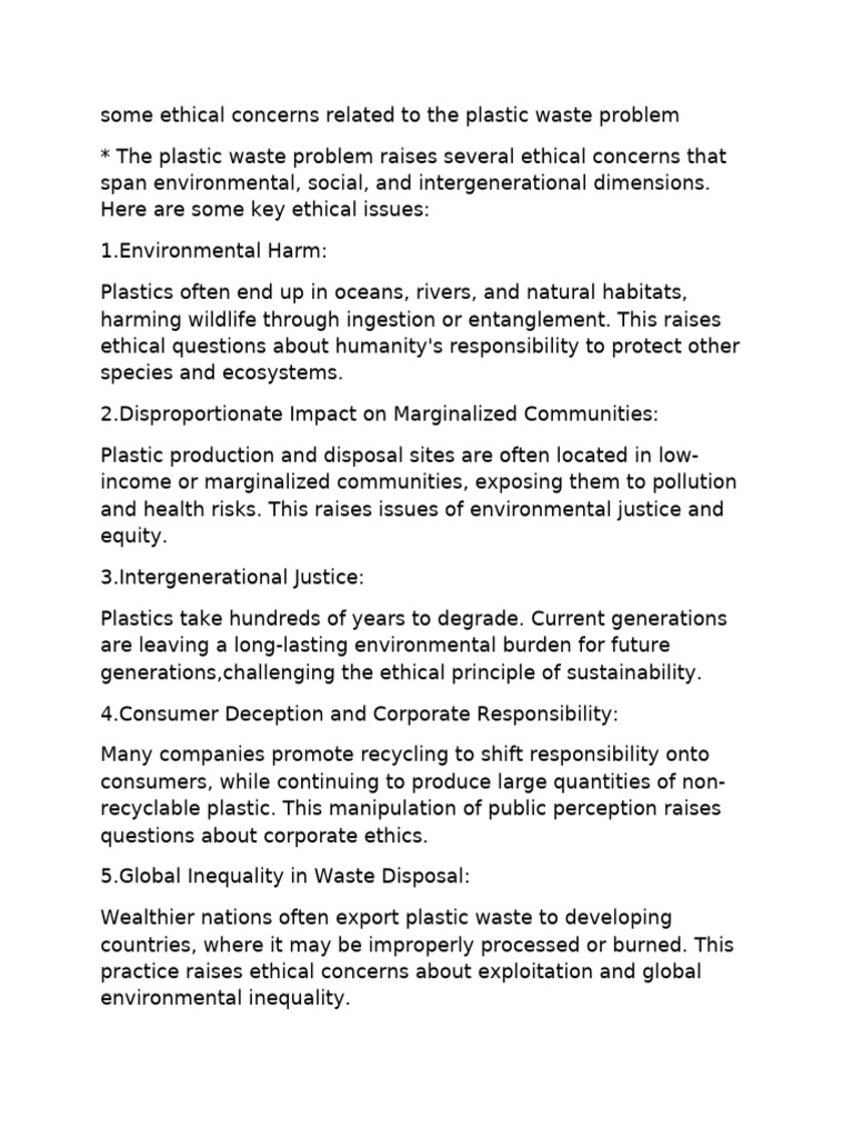 The Plastic Waste Problem | PDF | Sustainability | Environment