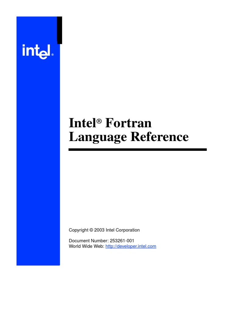 Intel Fortran Compiler Language Reference | PDF | Subroutine | Array ...