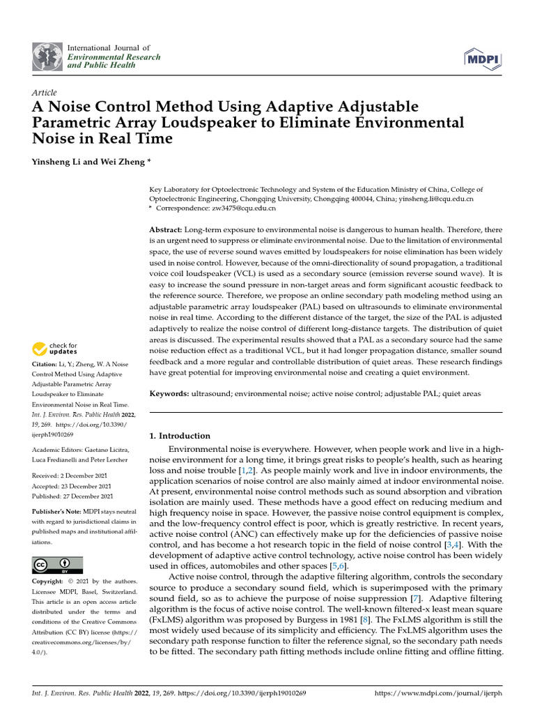 Adaptive Noise Control with PAL Technology | PDF | Sound | Waves