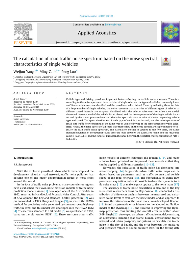 Road Traffic Noise Spectrum Calculation | PDF | Spectral Density | Noise