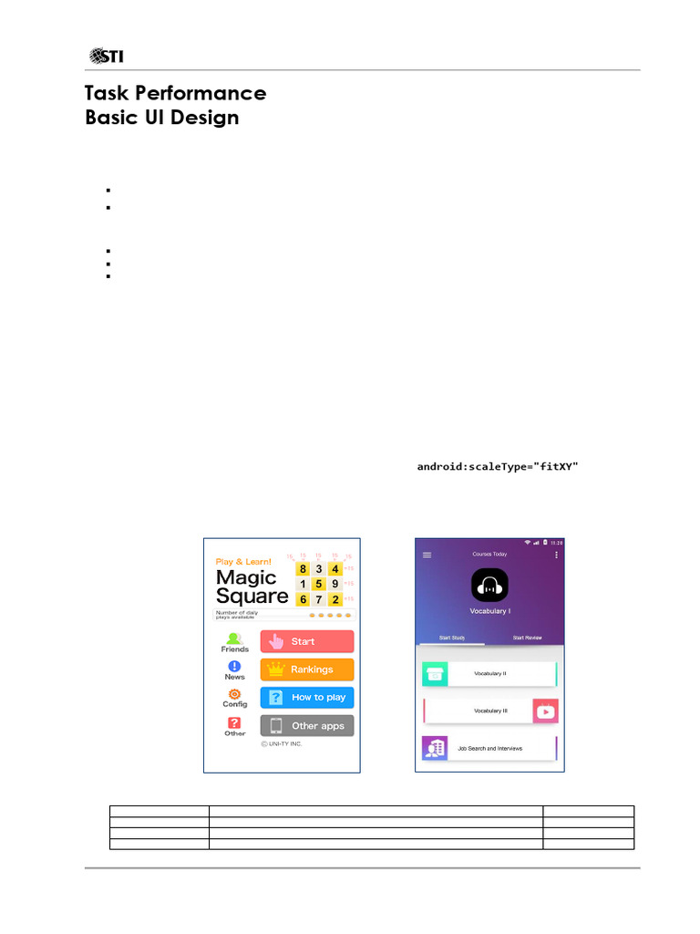 Android Studio UI Design Exercise | PDF