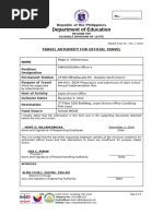 DepEd Travel Authority Form Template | PDF | Government