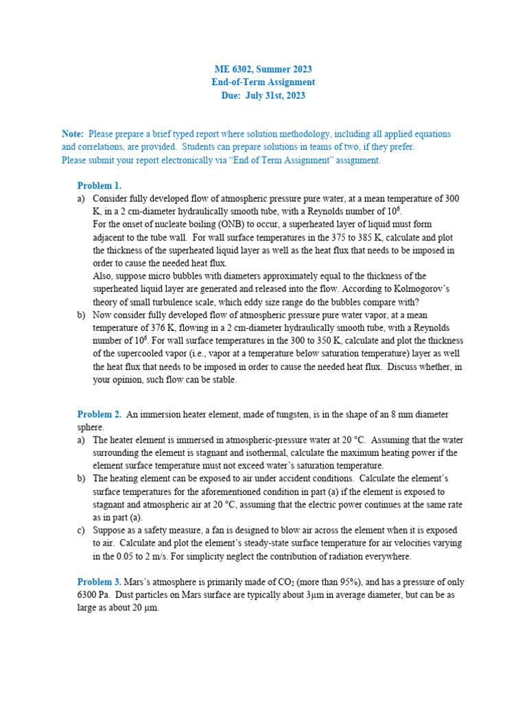 Sample Past Final Assignment Submission - 61885577 | PDF | Heat ...