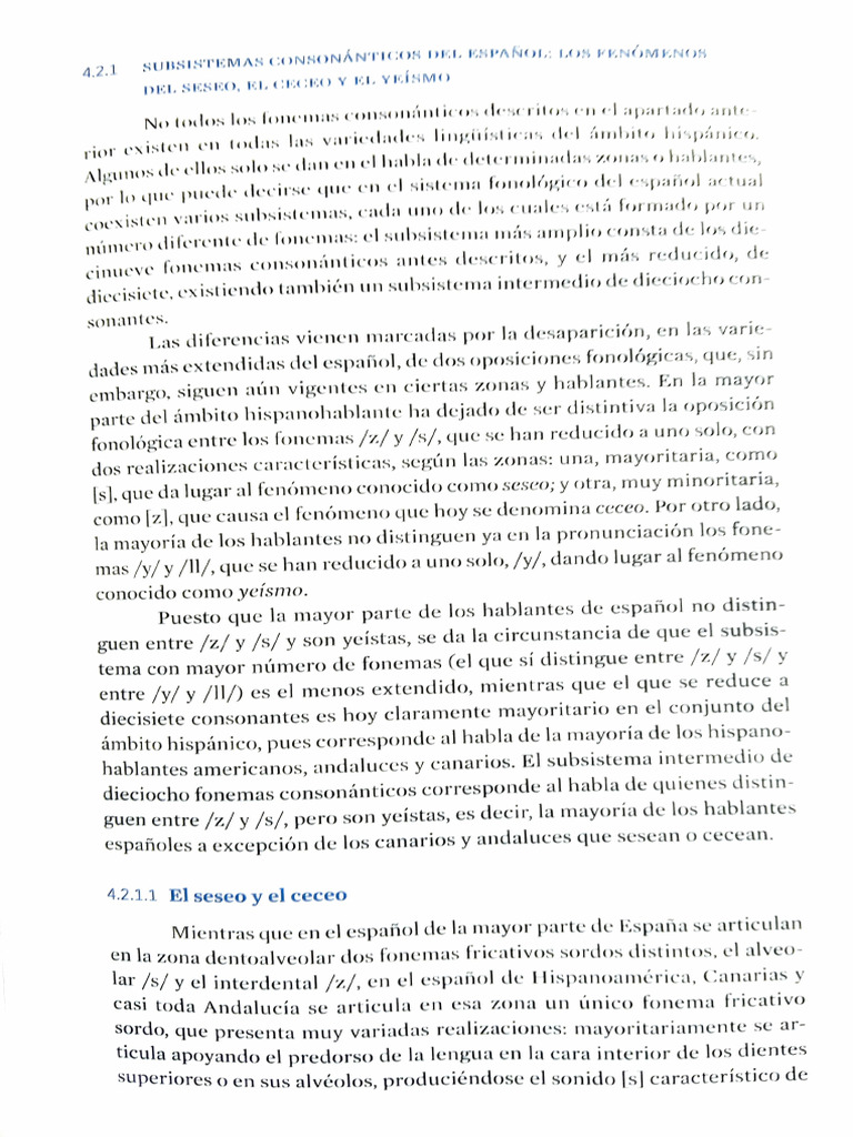 Seseo, Ceceo y Yeísmo | PDF | Lengua española | Fonética
