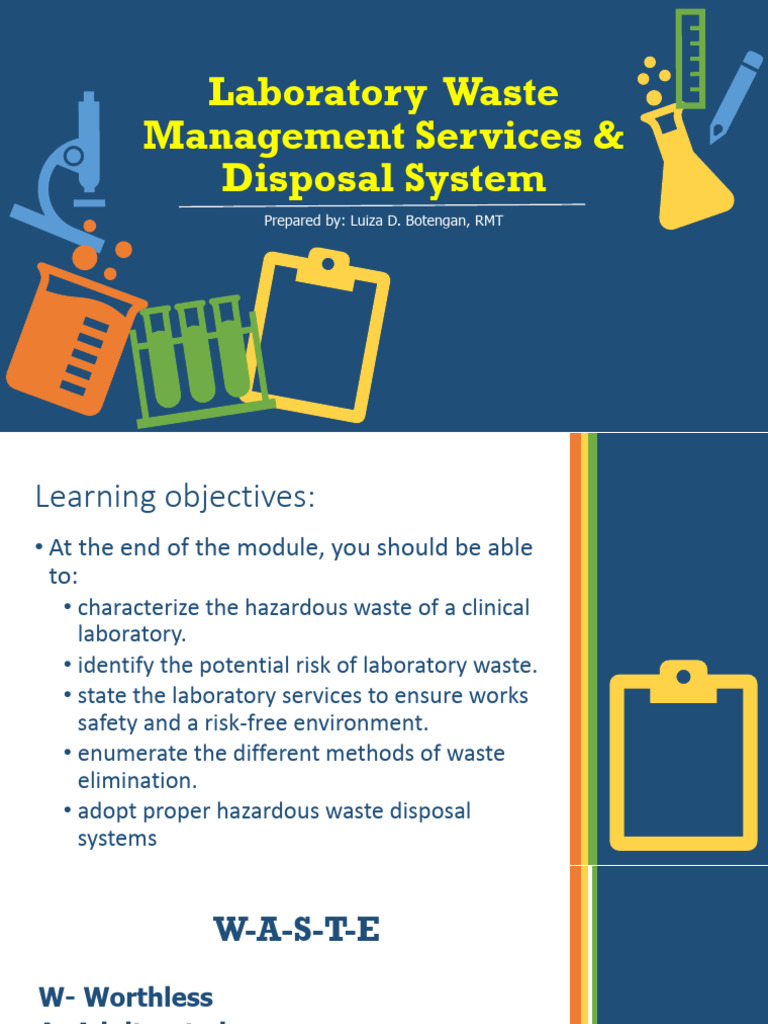 LESSON 8_Laboratory Waste Management Services and Disposal System | PDF ...