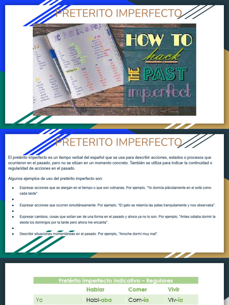 Preterito Imperfecto | PDF