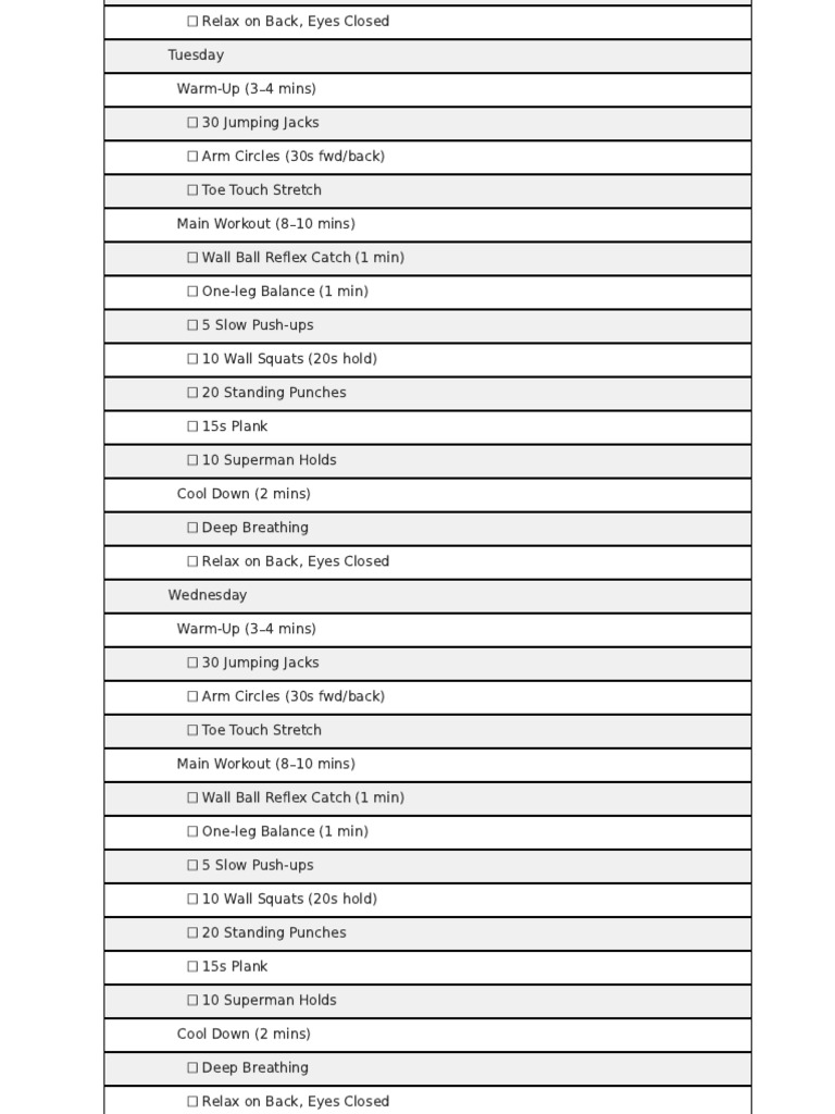 GK Boost Routine Weekly Chart 2pages | PDF