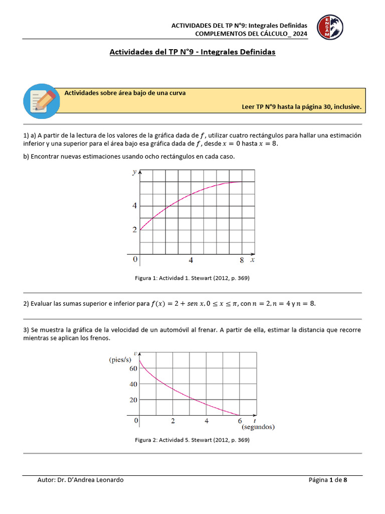 Actividades_del_TP_N9_Integrales_Definidas_ISFD_102_2024_DAndrea | PDF | Integral | Derivado