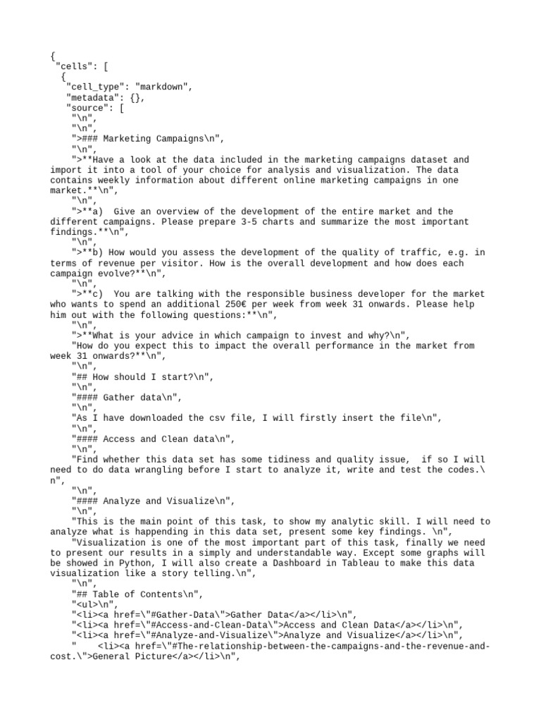 Marketing Campaigns Analysis - Ipynb | PDF | Data | Metadata