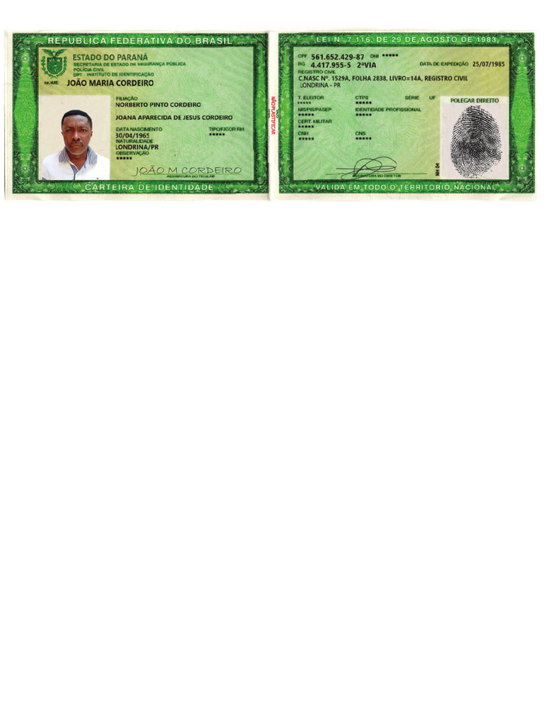 RG NOVO PARANA - MONSTRAO | PDF