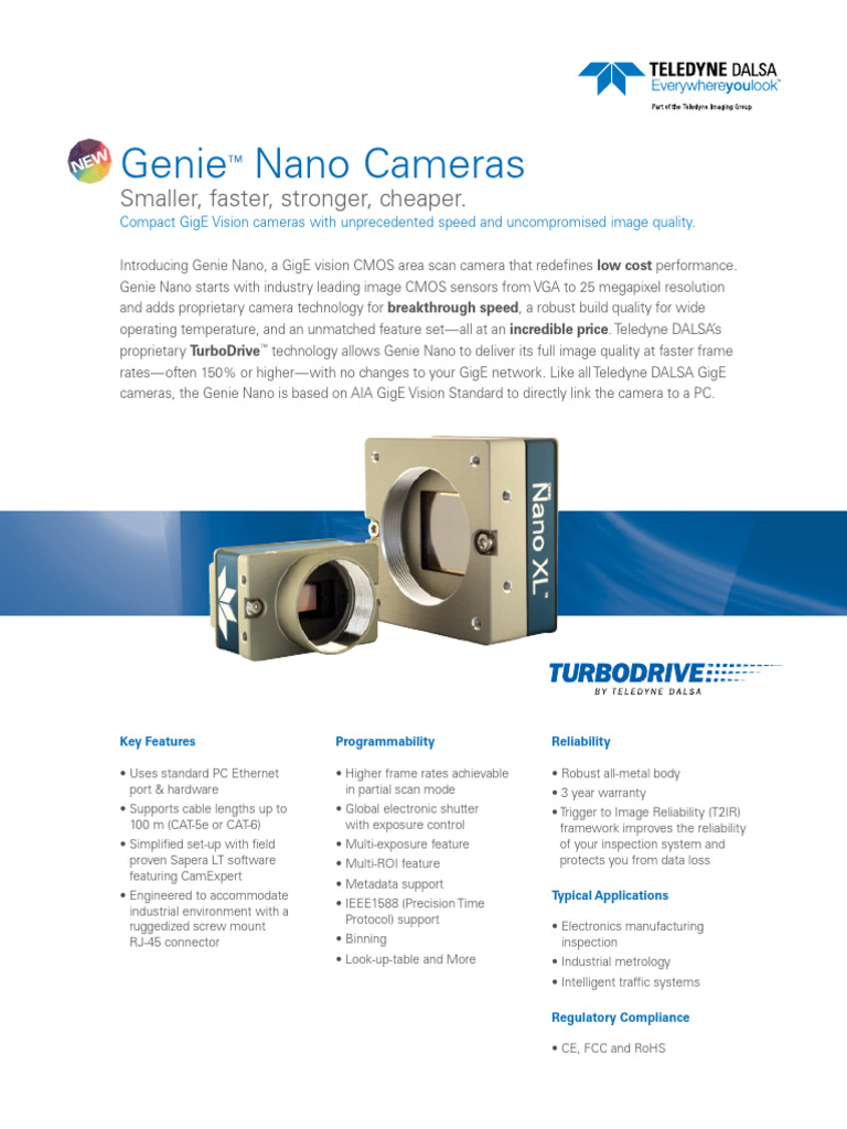 Genie Nano Camera Specifications | PDF | Image Resolution | Camera