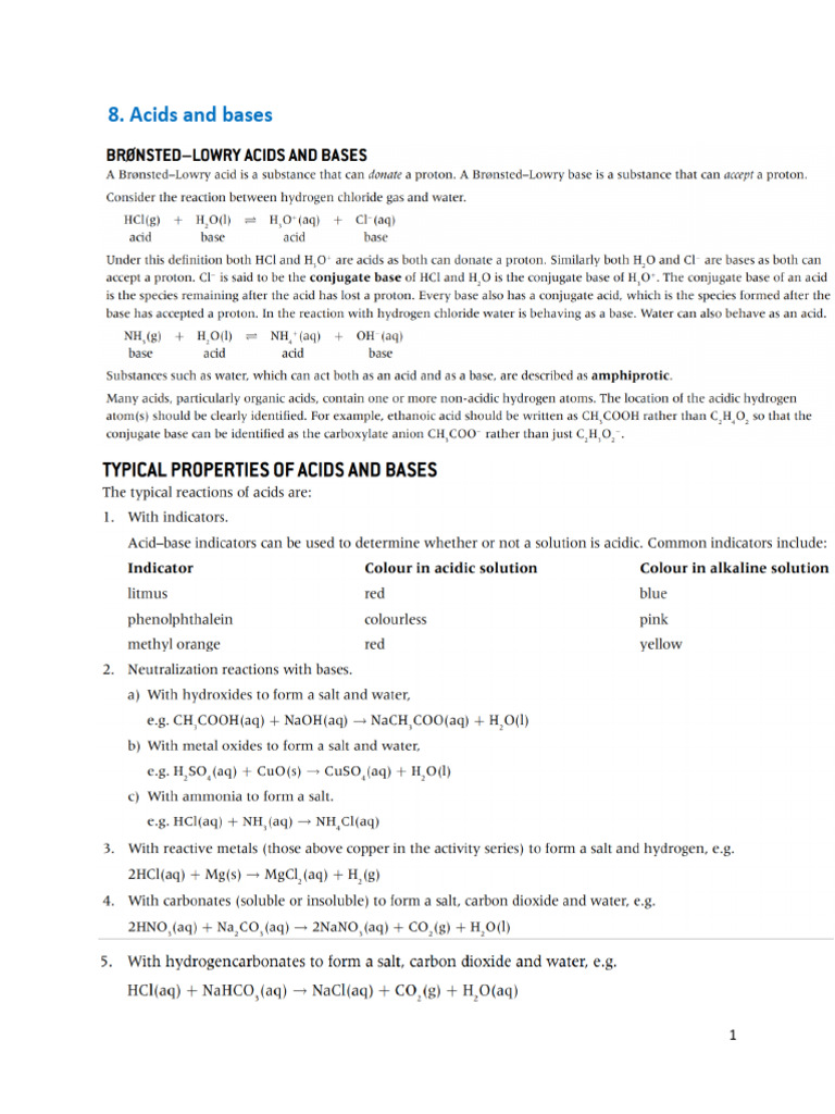 8. Acids and bases 10 olymp | PDF