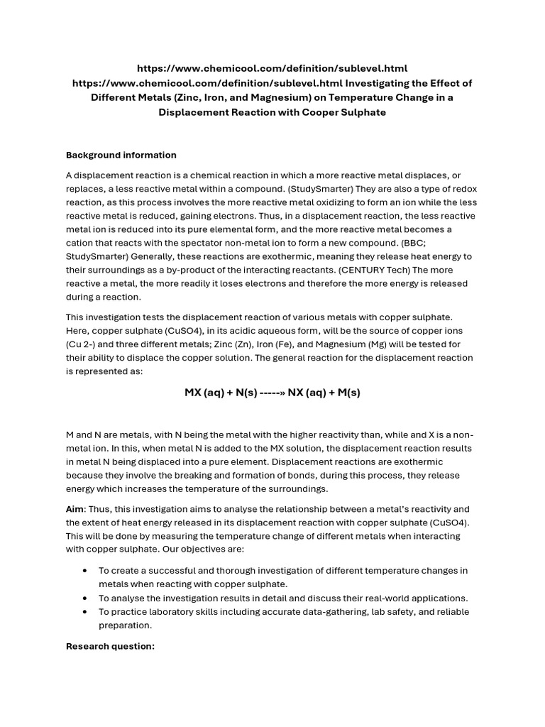 Thermochemistry Reaction (Science Society) | PDF | Chemical Reactions | Metals