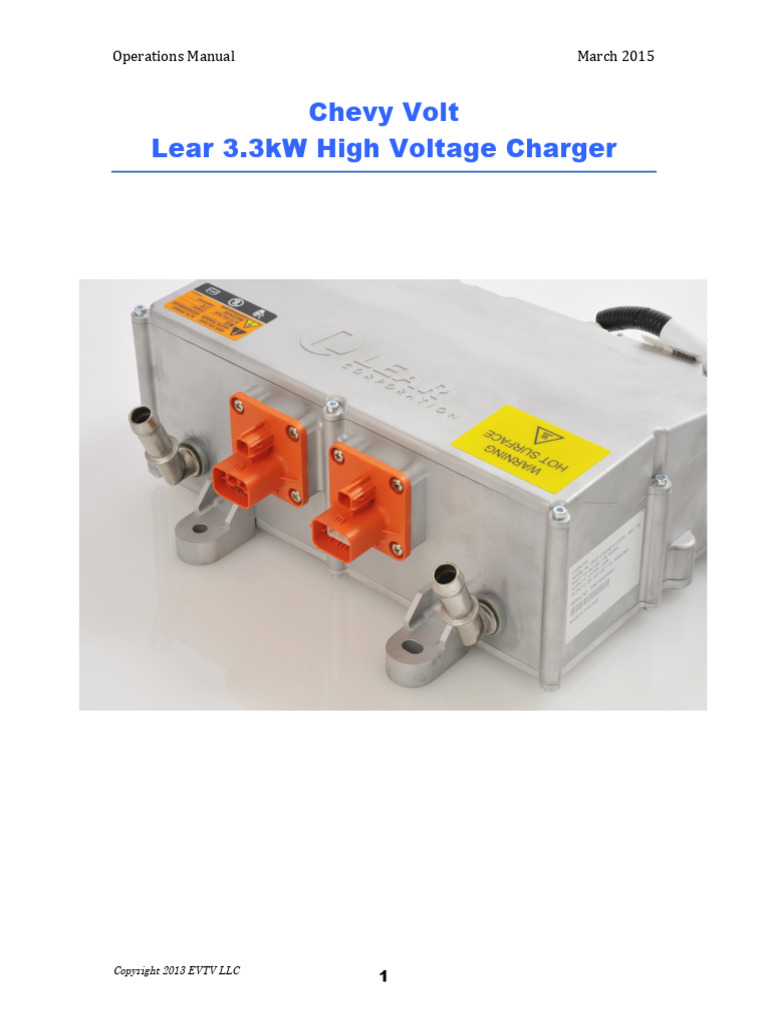 Lear 3.3kW Charger Operations Manual | PDF | Battery Charger ...