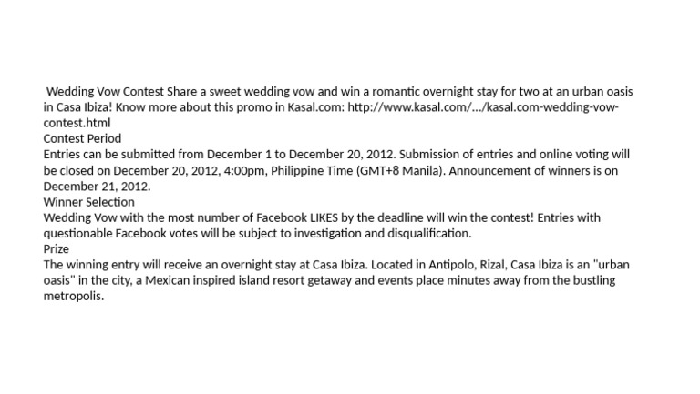 Contest Wedding Vows | PDF