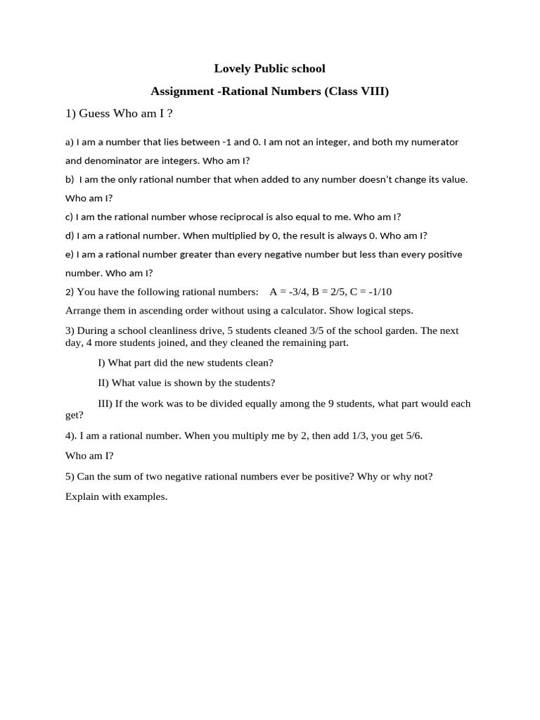 Aes Webdocument20250507081926 TEC79 UNKNOWN Assignments Rational Numbers ...