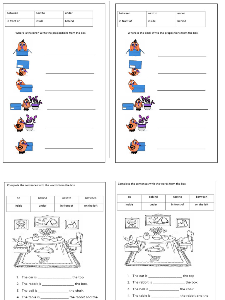 Prepositions Exercises | PDF