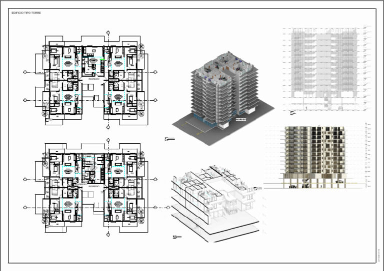 Planos y Dimensiones de Edificio Torre | PDF