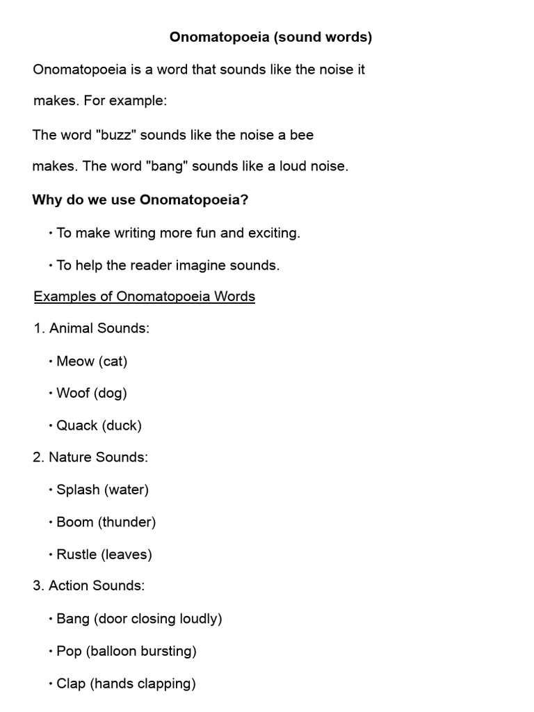 Onomatopoeia | PDF