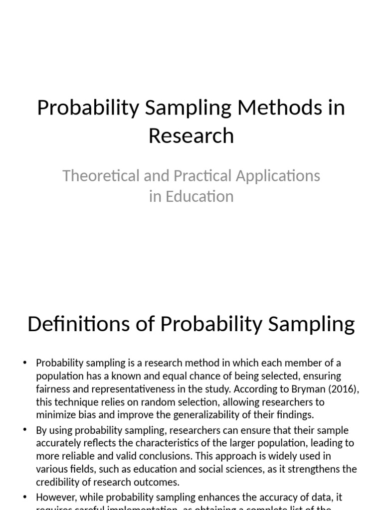 remodified probability sampling methods | PDF | Sampling (Statistics) | Stratified Sampling