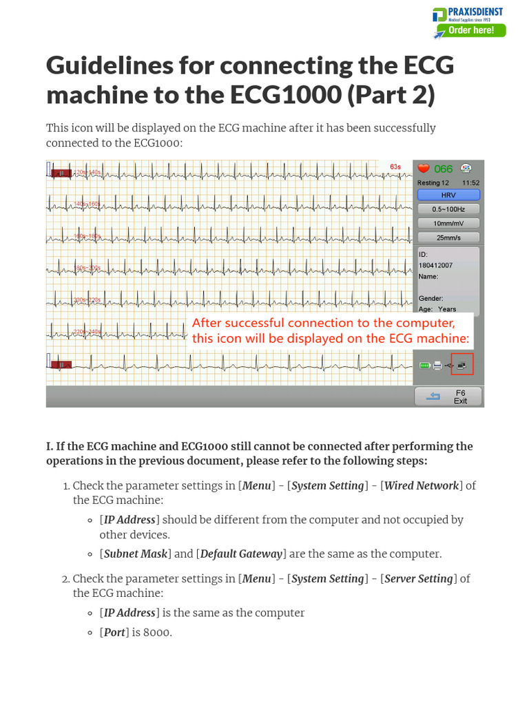 Ecg 1000 Ecg Management Software For Biocare User Manual Part Two | PDF