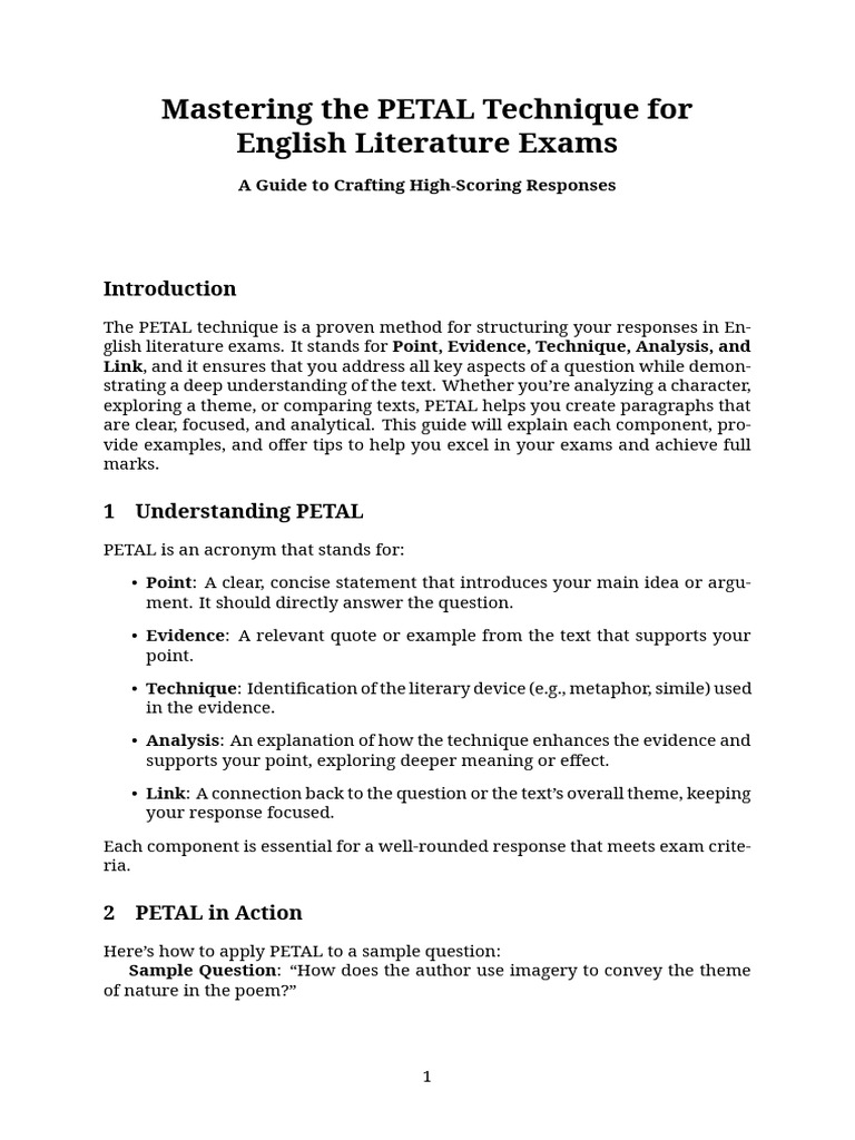 Mastering the PETAL Technique | PDF | Human Communication