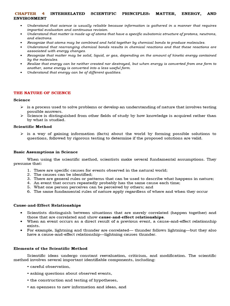 CHAPTER 4 - Interrelated Scientific Principles - Environmental Science ...