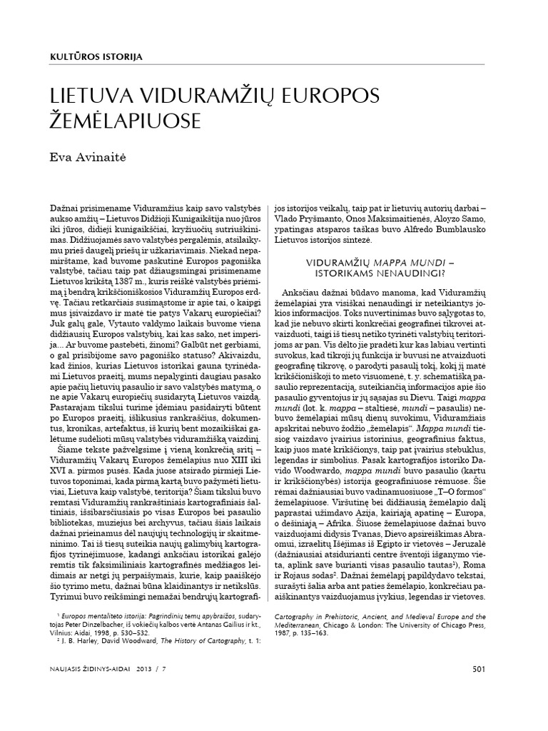 Lietuva Seniausiuose Zemelapiuose | PDF