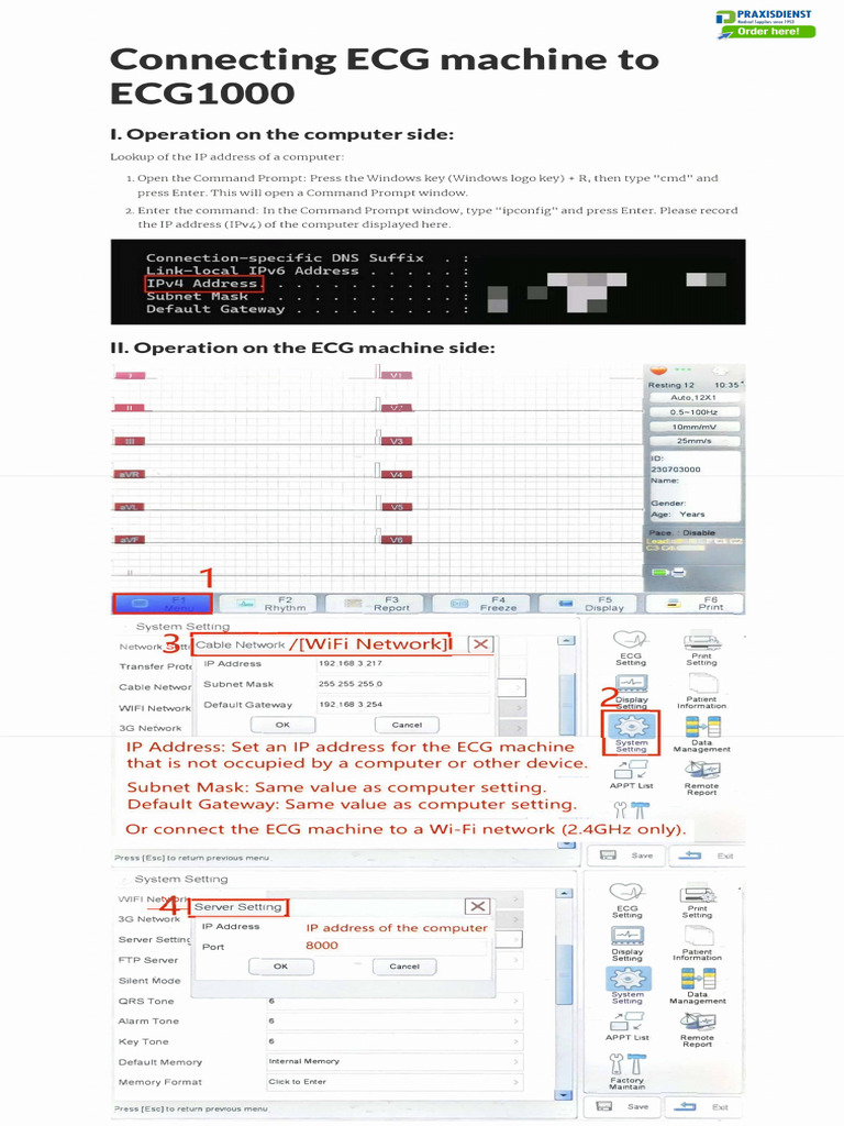 Ecg 1000 Ecg Management Software For Biocare User Manual Part One | PDF | Ip Address | Network ...