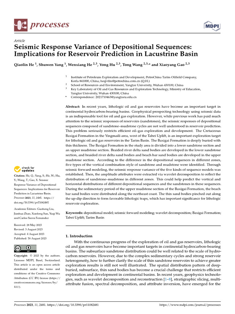 Seismic Response Variance of Depositional Sequence | PDF | Sedimentary Rock | Geology